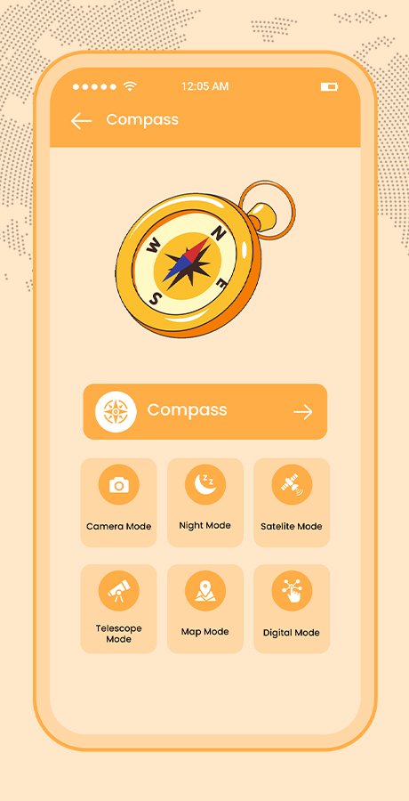 Compass and Altimeter - Smart Digital Compass - Compass Steel 3D - Compass and Coordinate ...